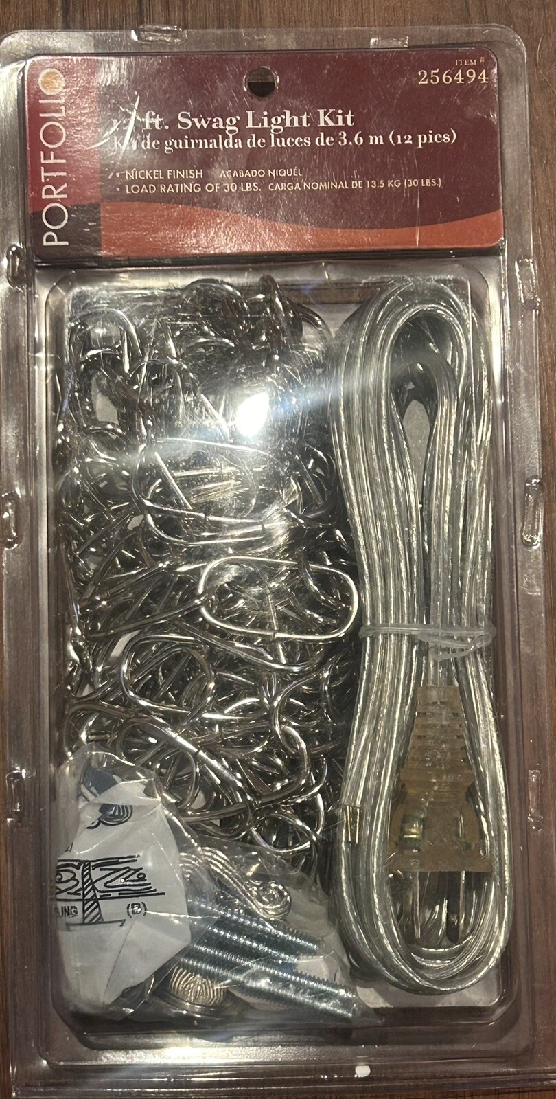 PORTFOLIO 256494 - 12 ft cord Swag Light Kit Antique Nickel Finish ...