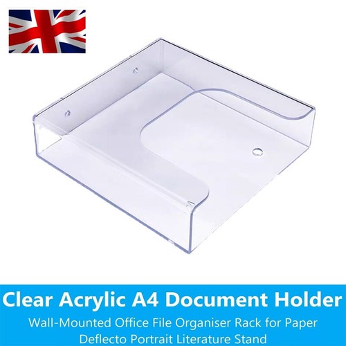 Clear Acrylic A4 Document Holder Office File Organiser Wall Mounted ...