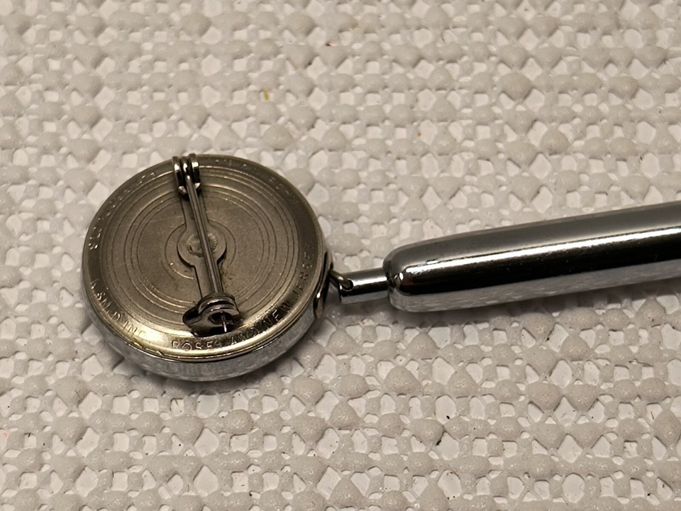 Vintage Reel Riter Pin-on Ball Point Pen Pin W/ Retractable Click Top ...