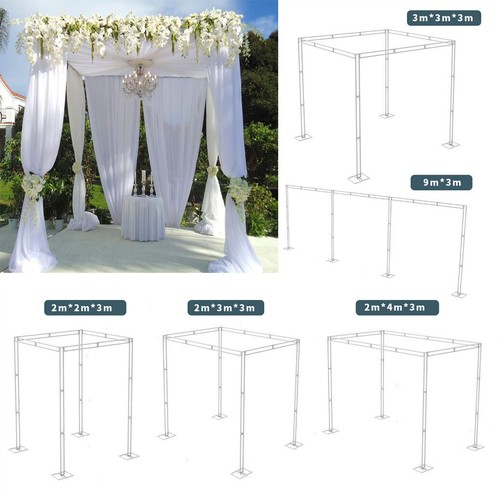 3ft/6ft/10ft Wedding Canopy Chuppah Drape Stand Heavy Duty Square Pipe Frame Kit | eBay