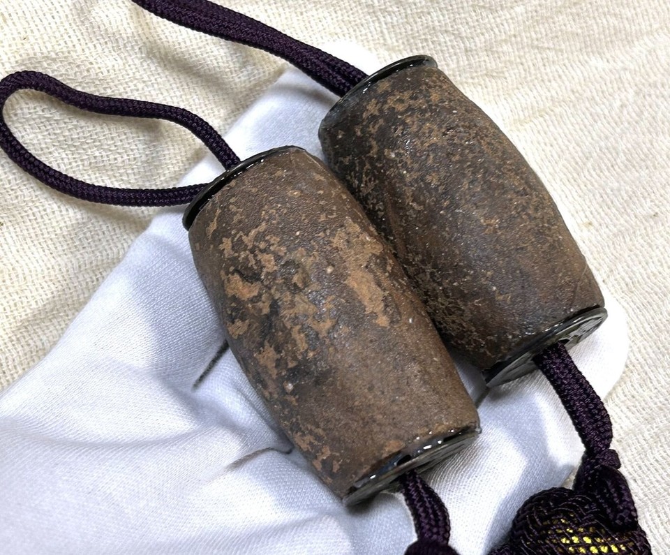 Fuchin #133 Japanese Antique Bizen Pottery Edo Coin Hanging Scroll ...