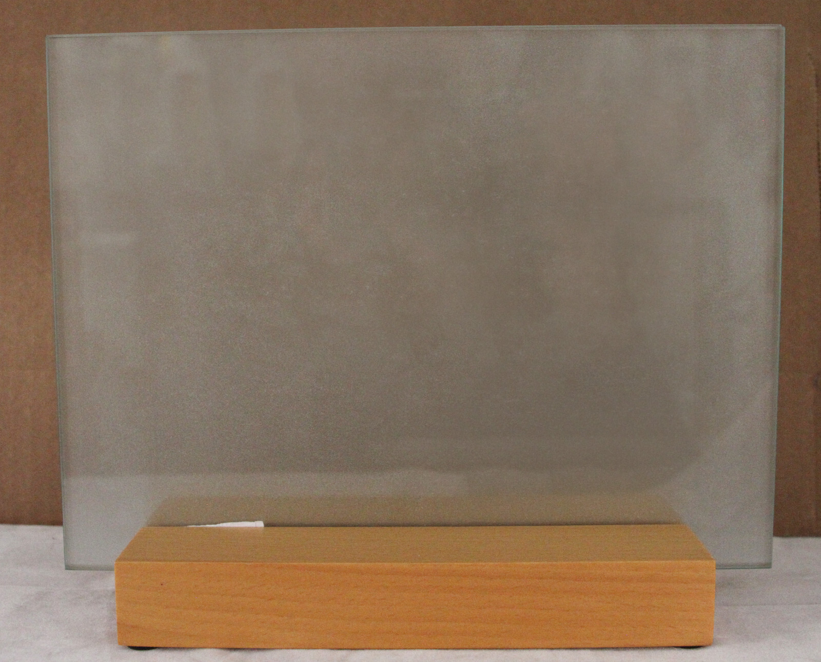 Two Glass Table Picture Frames w/slotted wood bases - Holds 6"x8" Photo ...