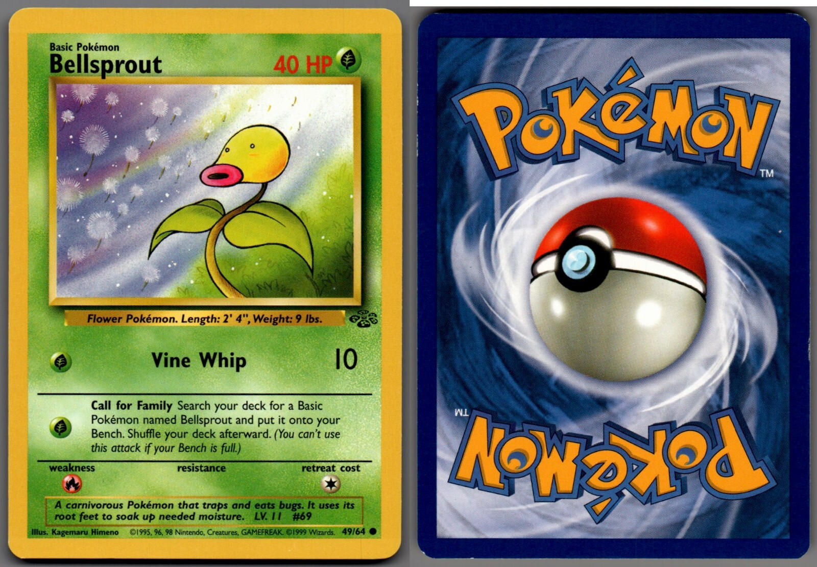1999 Pokemon, Jungle, #49/64 Bellsprout, Common | eBay