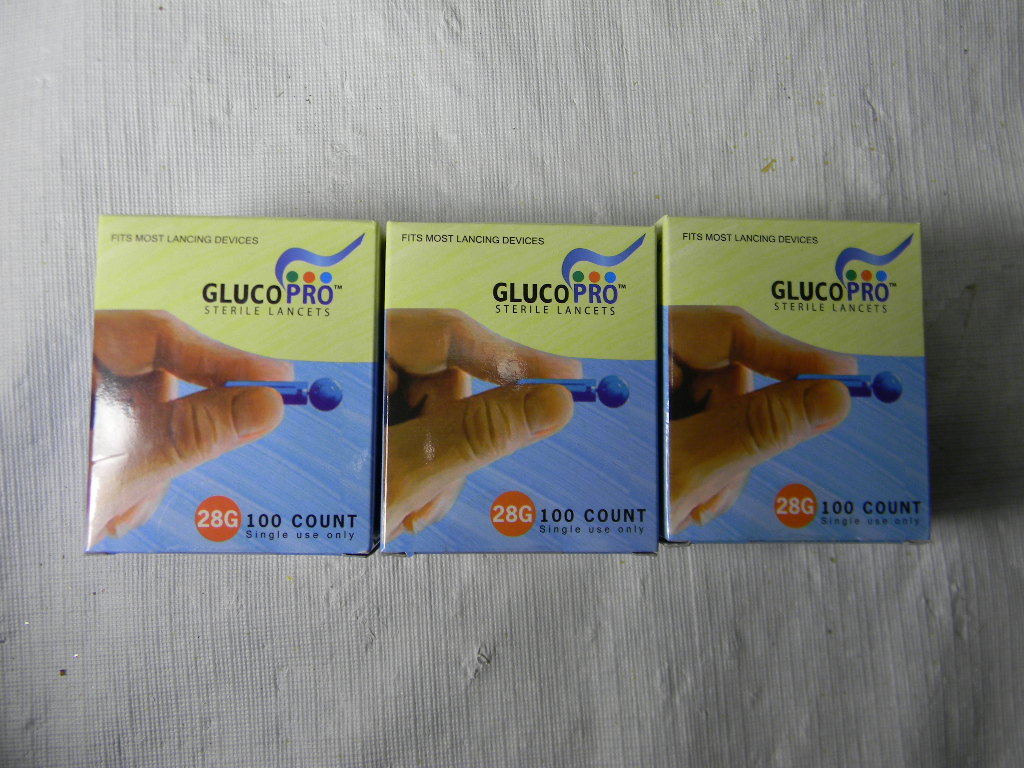 300 Gluco Pro Lancets 28 gauge 3 Box's of 100 Exp 3-16 | eBay