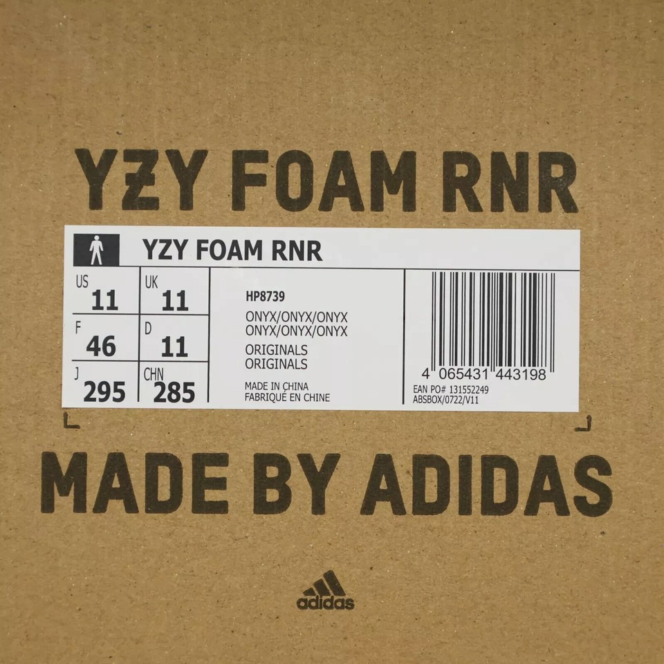 HP8739 adidas Yeezy Foam Runner Onyx Deep Black Dark Grey Carbon Noir ...