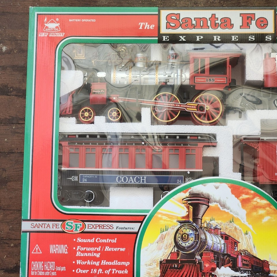 New Bright Industrial Toys SANTA FE Express TRAIN SET w/ Sound Lights ...