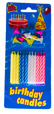 Birthday Candles Assorted Set of 24 Multicoloured Party Candles w ...