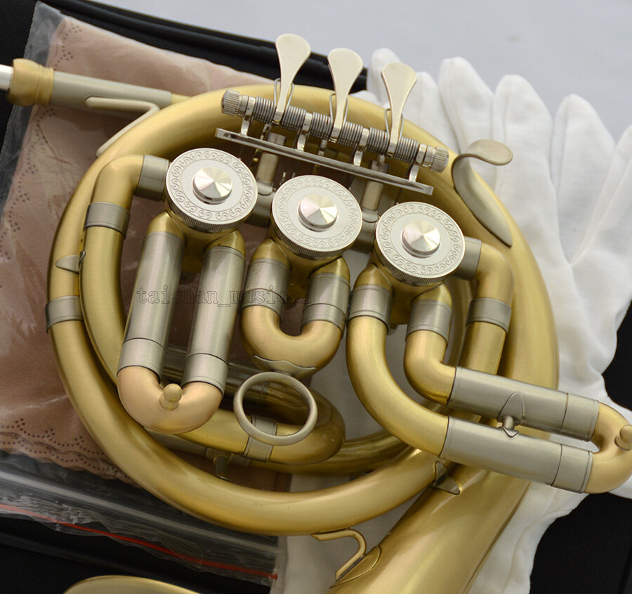 Newest Brushed Brass Bb Mini French Horn With Case Mouthpiece Free ...