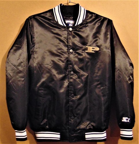 PURDUE BOILERMAKERS BLACK SIZE LARGE JACKET BY STARTER | eBay