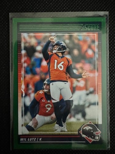 2024 Score Green parallel Wil Lutz #84 Denver Broncos | eBay