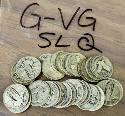 Roll of 40 G/VG Standing Liberty 90% Silver Quarters Coins $10FV With ...