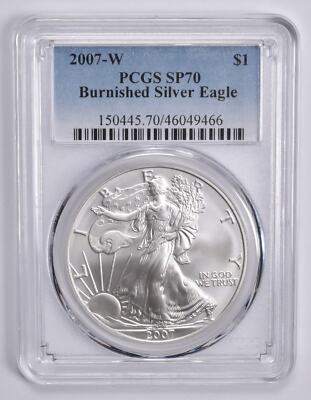 2007-W BURNISHED SILVER EAGLE SP70 PCGS Blue Label | eBay