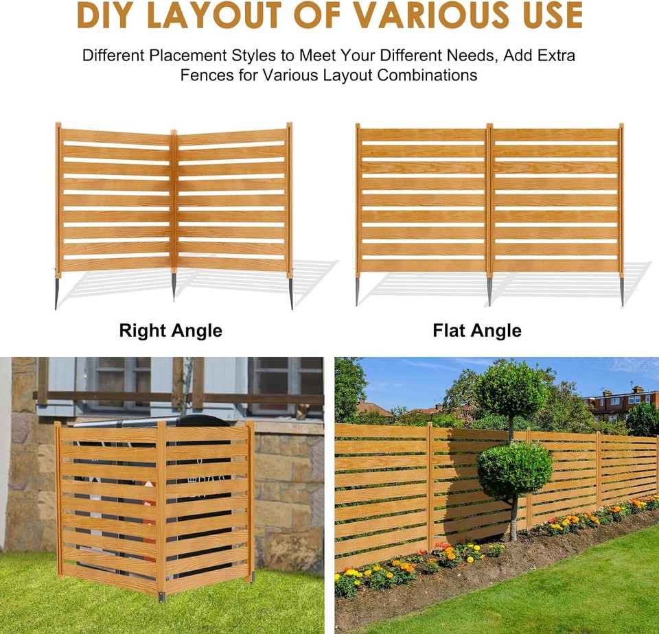 H&ZT Privacy Screens Air Conditioner Fence Screen Outside 2/3 Panels ...