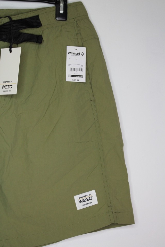 Men's WeSC Flat Front Hybrid Utility Shorts Aloe Size Large | eBay