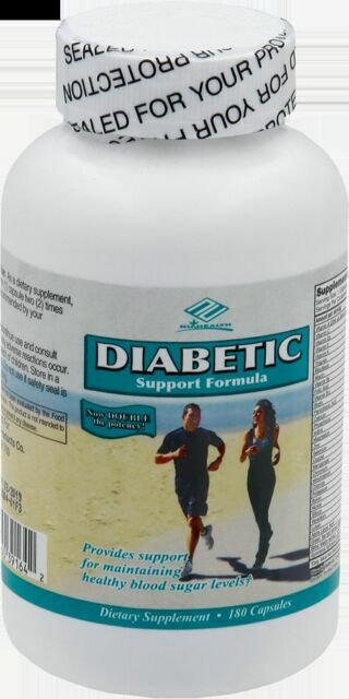 Diabetic Support Formula 180 Capsules High Potency Healthy Blood Suger ...