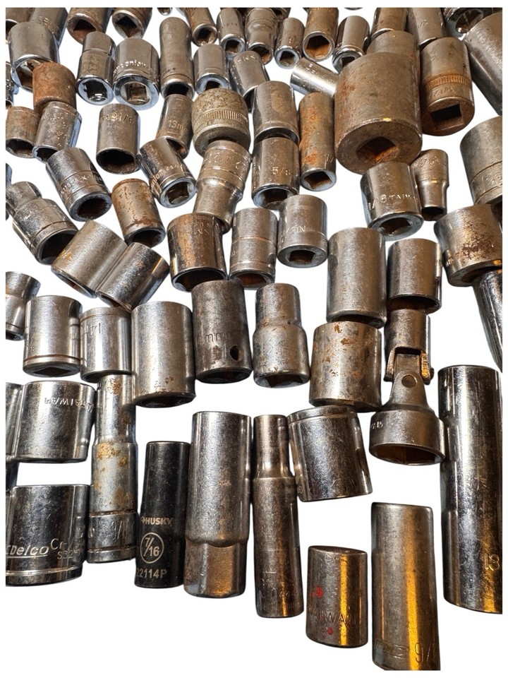Large Lot Of 240 Pc Mixed Sockets SAE & Metric 1/2 & 3/8 Drives Japan ...