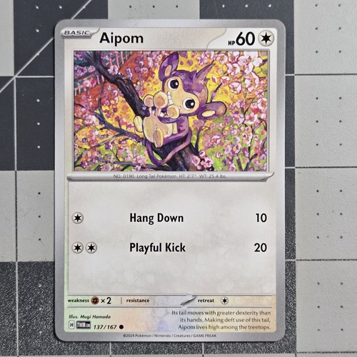 Aipom Misalignment Miscut Back Error Pokemon Card Twilight Masquerade ...