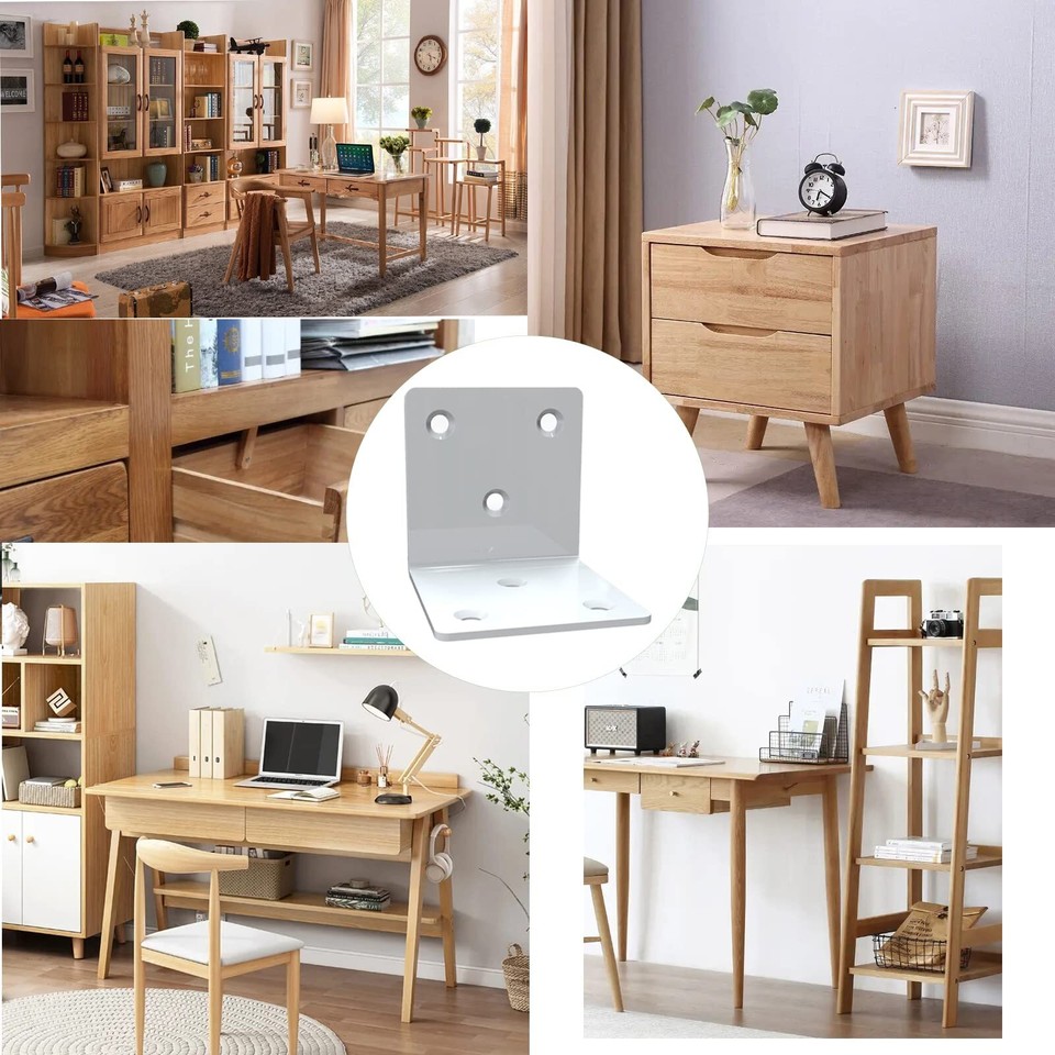 10 Pcs Stainless Steel Corner Brackets Right Angle L Shape Shelf ...