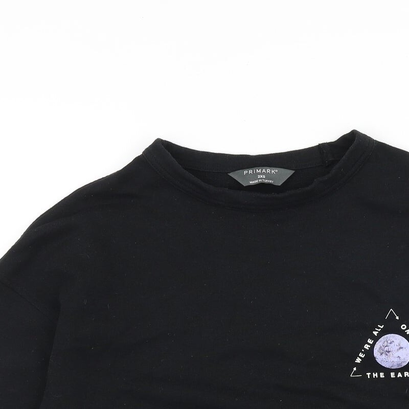 Primark Womens Black Cotton Blend Sweatshirt Size 2XS - We're All On ...