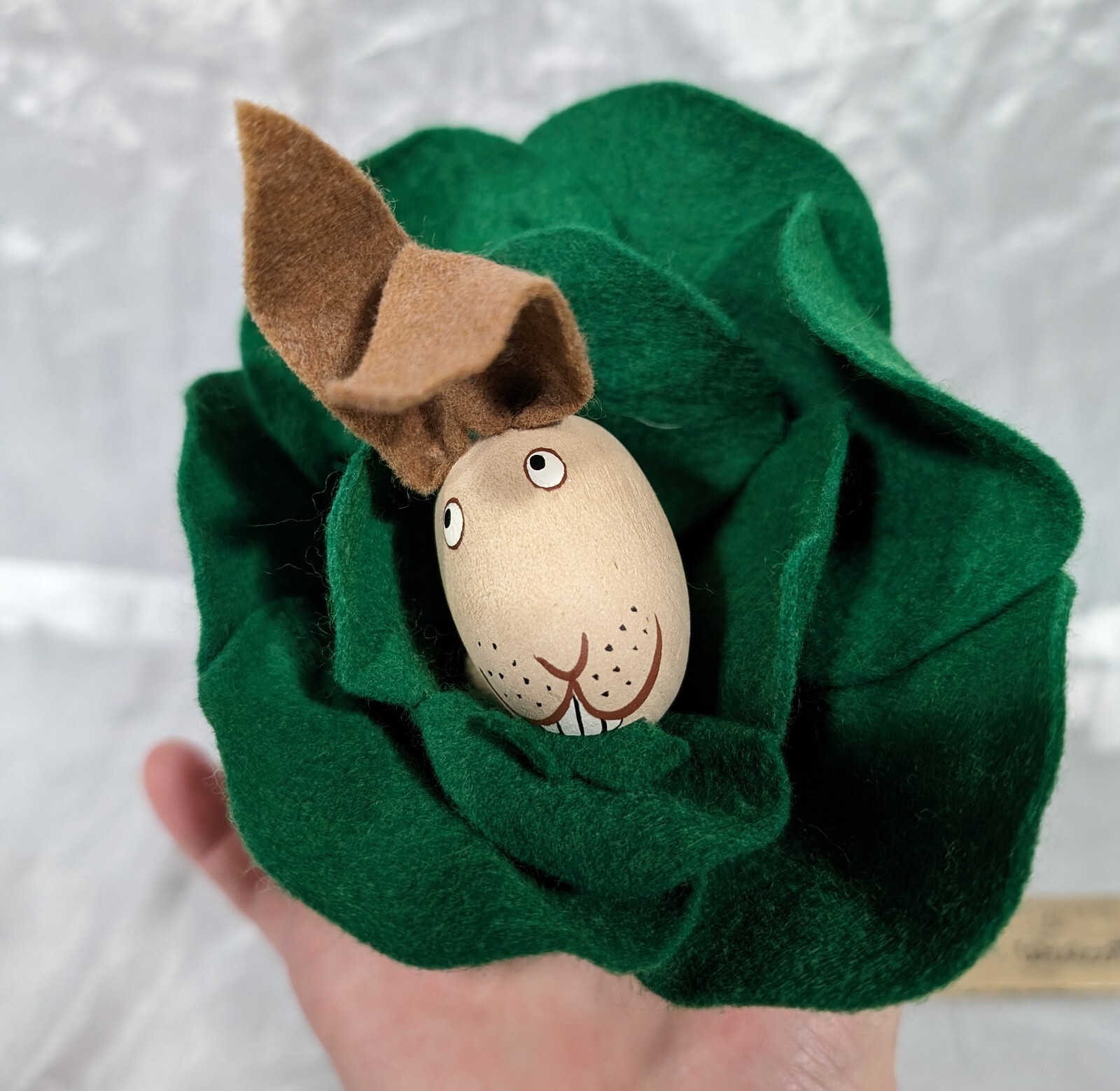 Rabbit Bunny in Cabbage Finger Puppet storytelling pretend play | eBay
