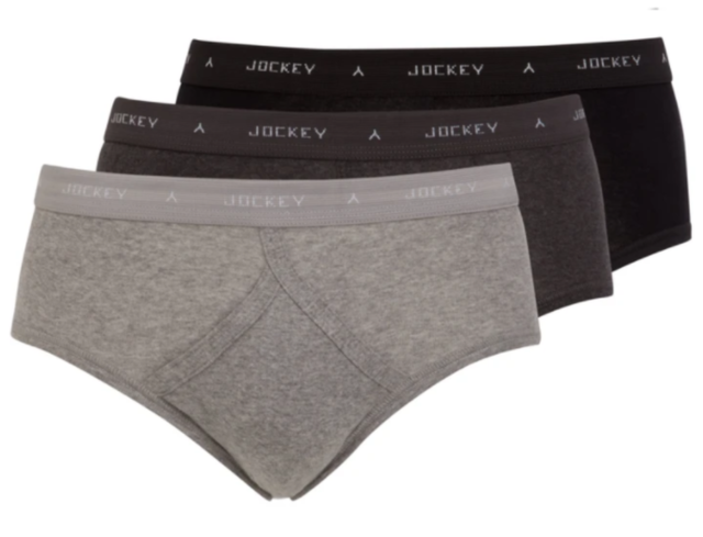Jockey Mens Classic Y-front Brief - Black/Grey, Size: 36 (Pack of 3 ...