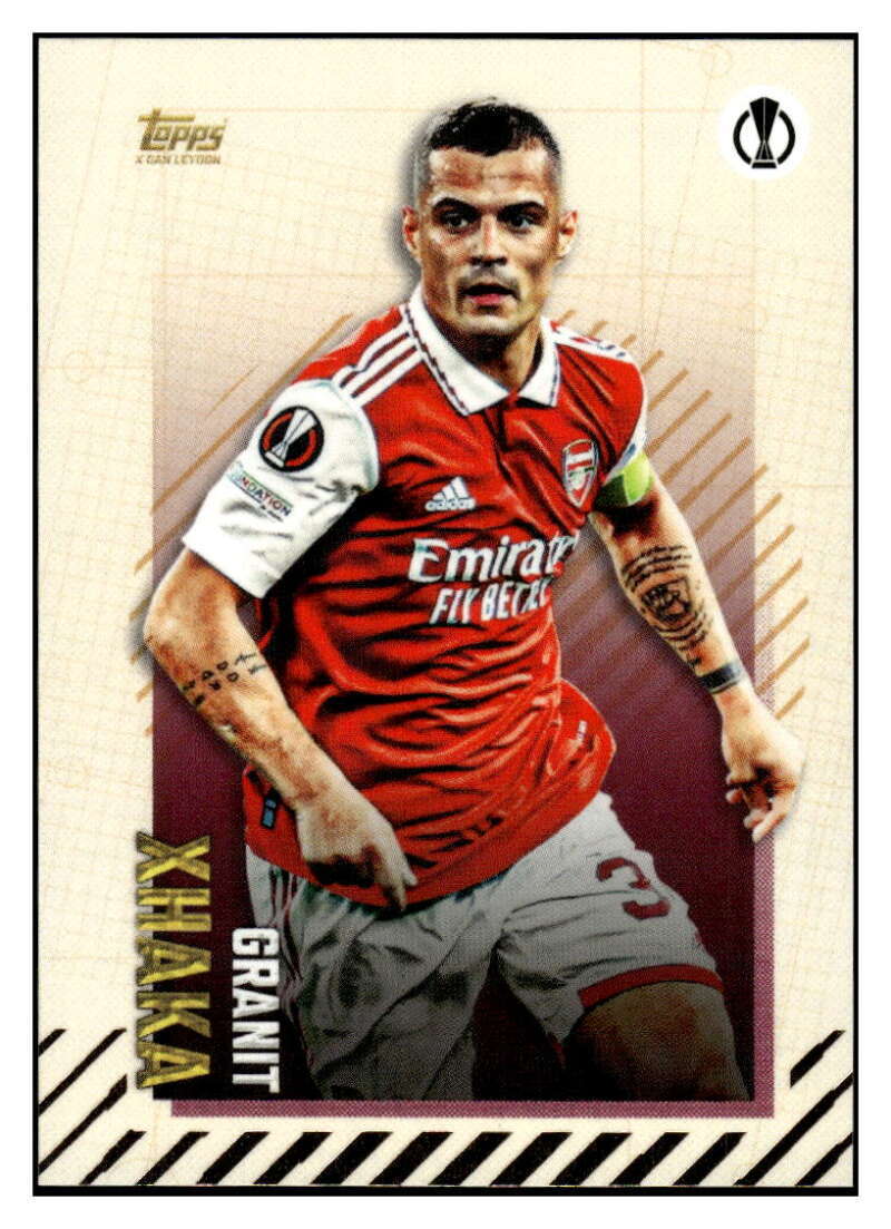 GRANIT XHAKA 2022-23 Topps Gold X Dan Leydon UEFA Current Stars Soccer ...