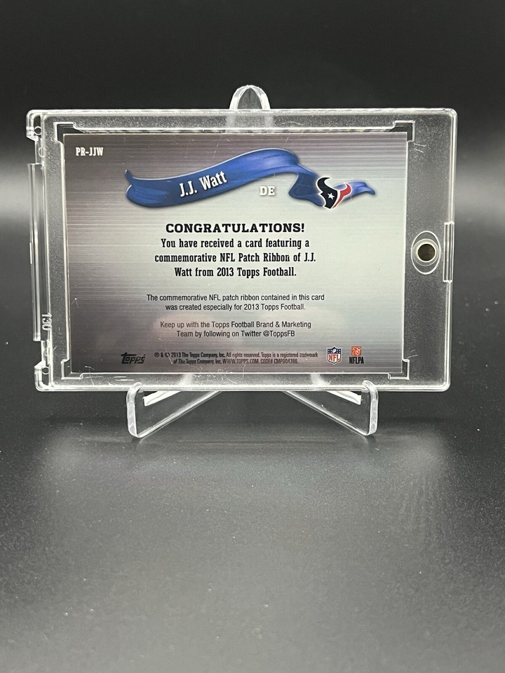 2013 Topps JJ Watt NFL Ribbon Patch #95/99 Houston Texans | eBay