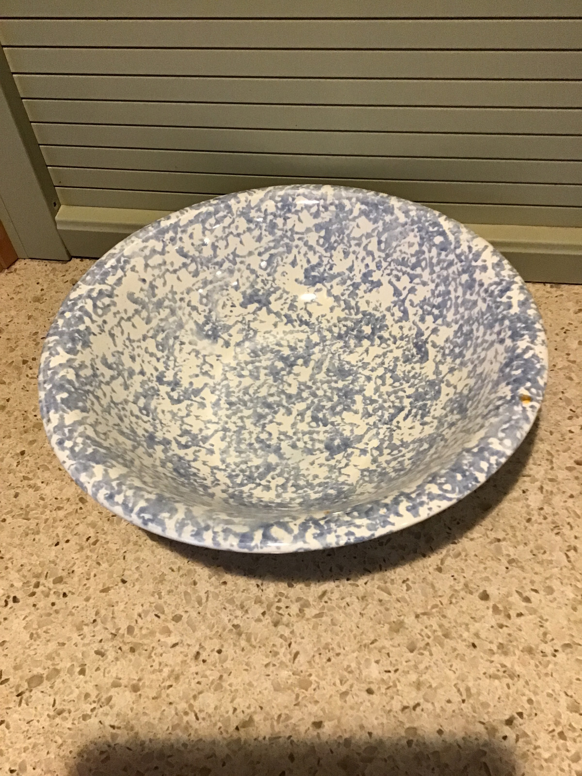 Vintage McCoy USA Pottery Large Blue Spongeware Spatterware Decorative ...