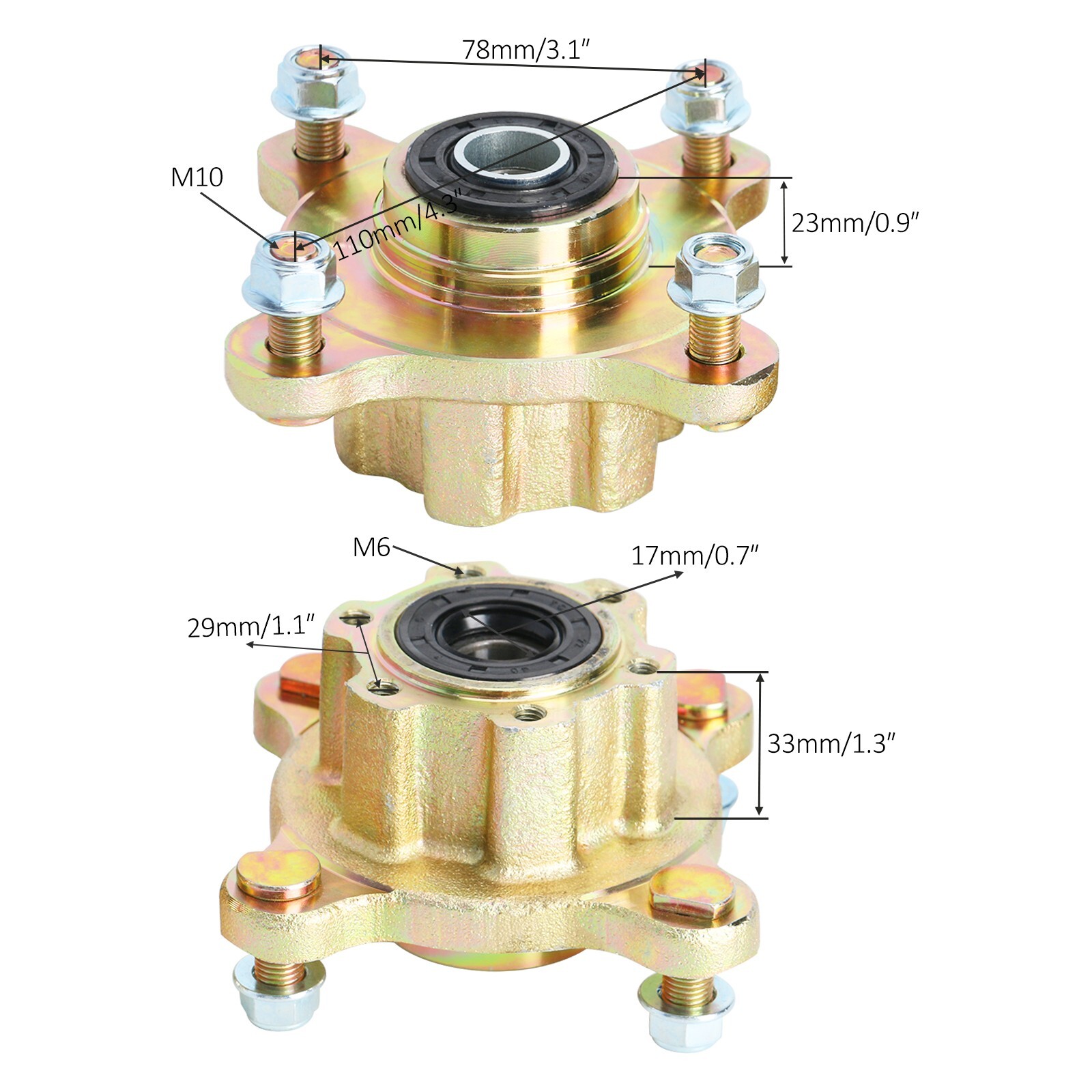 Front Wheel Hubs With Bearings Assembly For 110cc 125cc 150cc 200cc ...