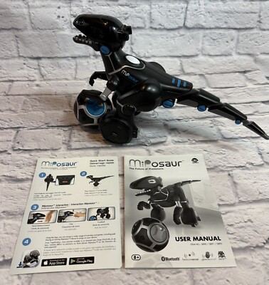 Black Miposaur Robot WowWee With Ball And Manuals PARTIALLY WORKS READ ...