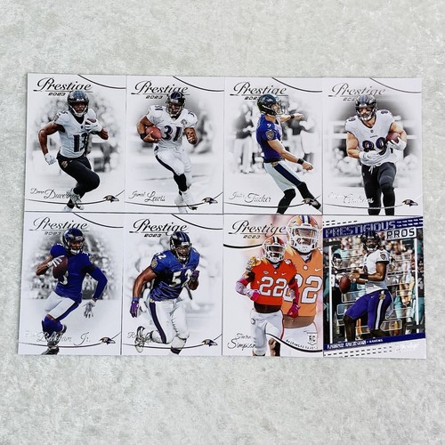 Lot (8) 2023 Panini Prestige Football Ravens Team Cards Lamar Mark OBJ ...