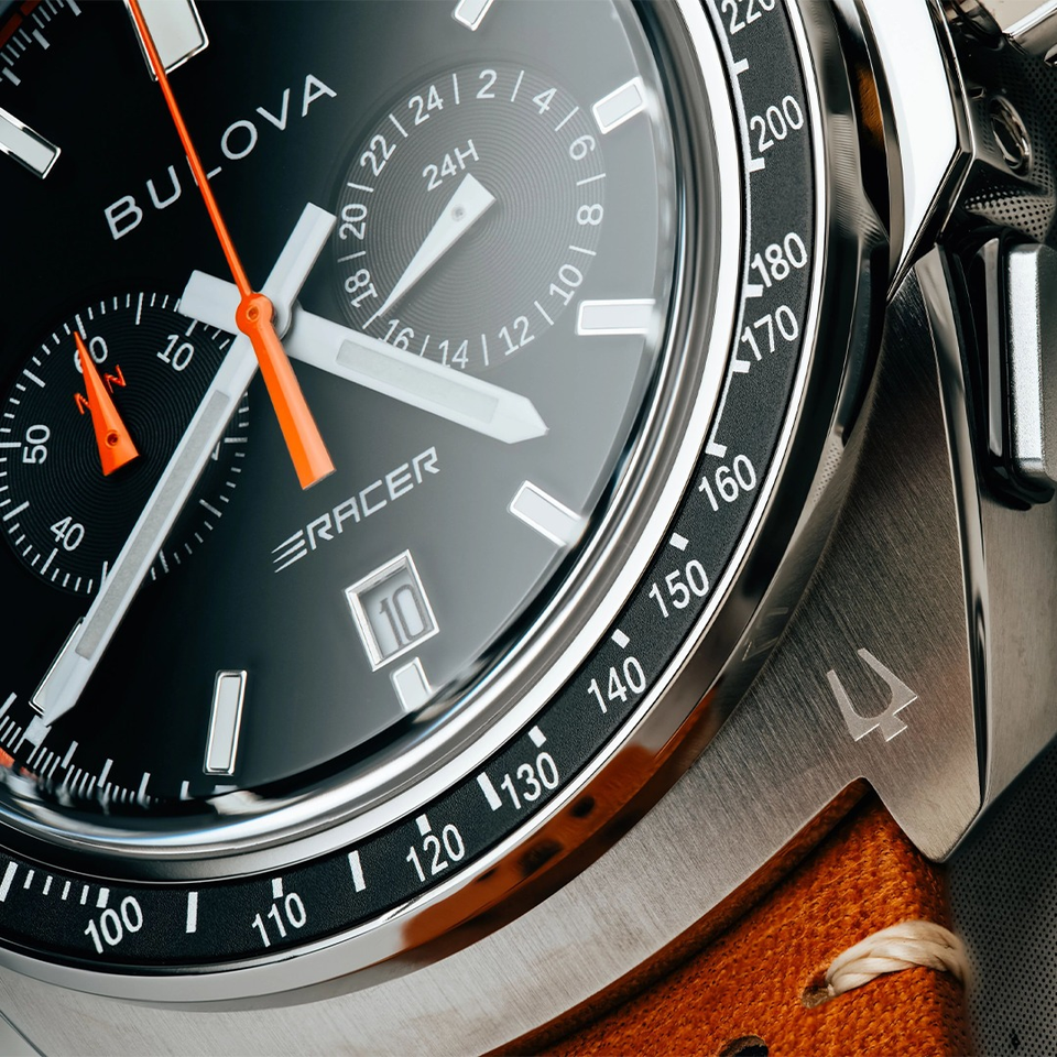 Bulova Racer Black Dial Sapphire Crystal Chronograph Men's Watch 98B427 ...