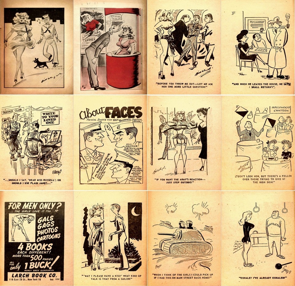 Army & Navy Grins Laughs Jokes Fun Risqué Racy Magazines - 12 Old ...