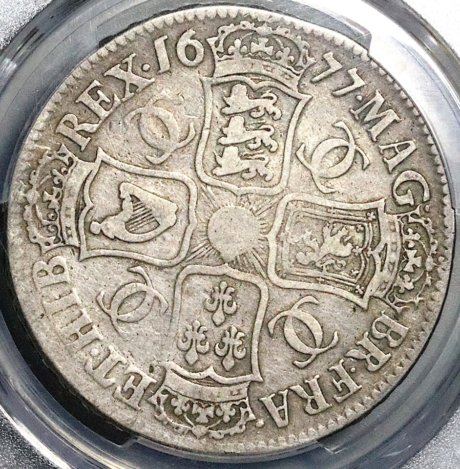 1677 PCGS VF 20 Charles II Crown Great Britain Scarce Silver Coin ...