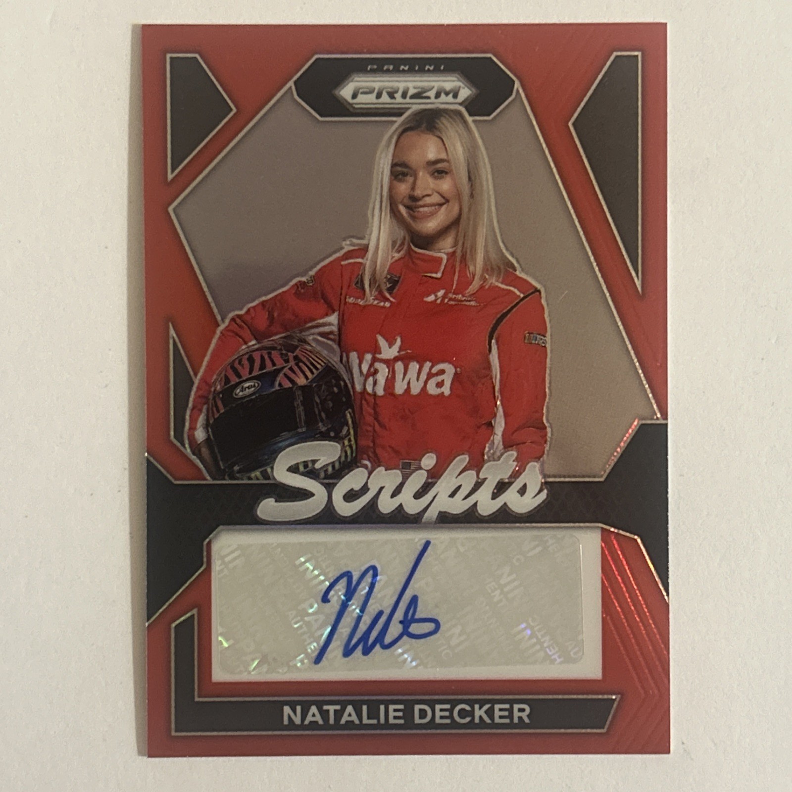 Natalie Decker 2024 Prizm NASCAR #S-NDR Scripts - Red /99 Price Guide ...