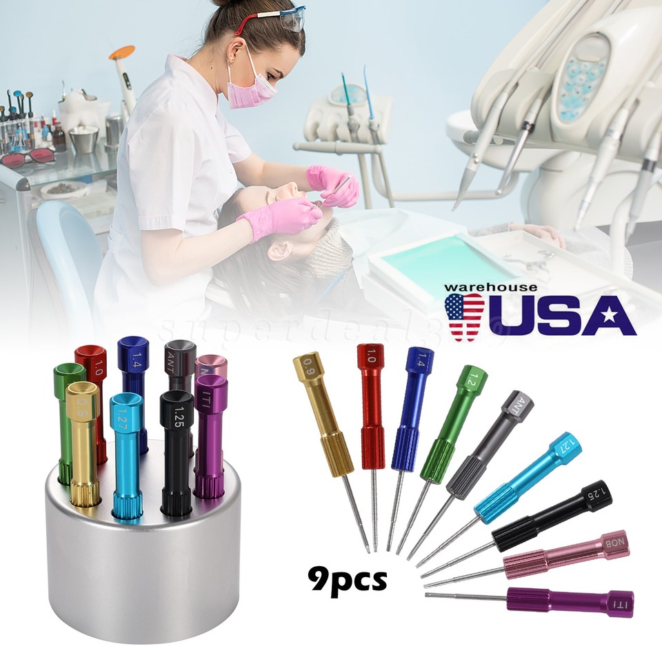 9 Pcs /Kit Dental Implant Screwdriver Lab Micro Hand Screw Driver Tool ...