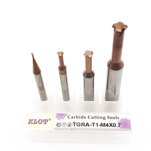 KLOT HRC60 TiCN Coated Solid Carbide Single Teeth Thread Mill M1.4-M8 ...