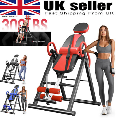 300LBS Heavy Duty Gravity Inversion Table Back Therapy Fitness Inverter ...