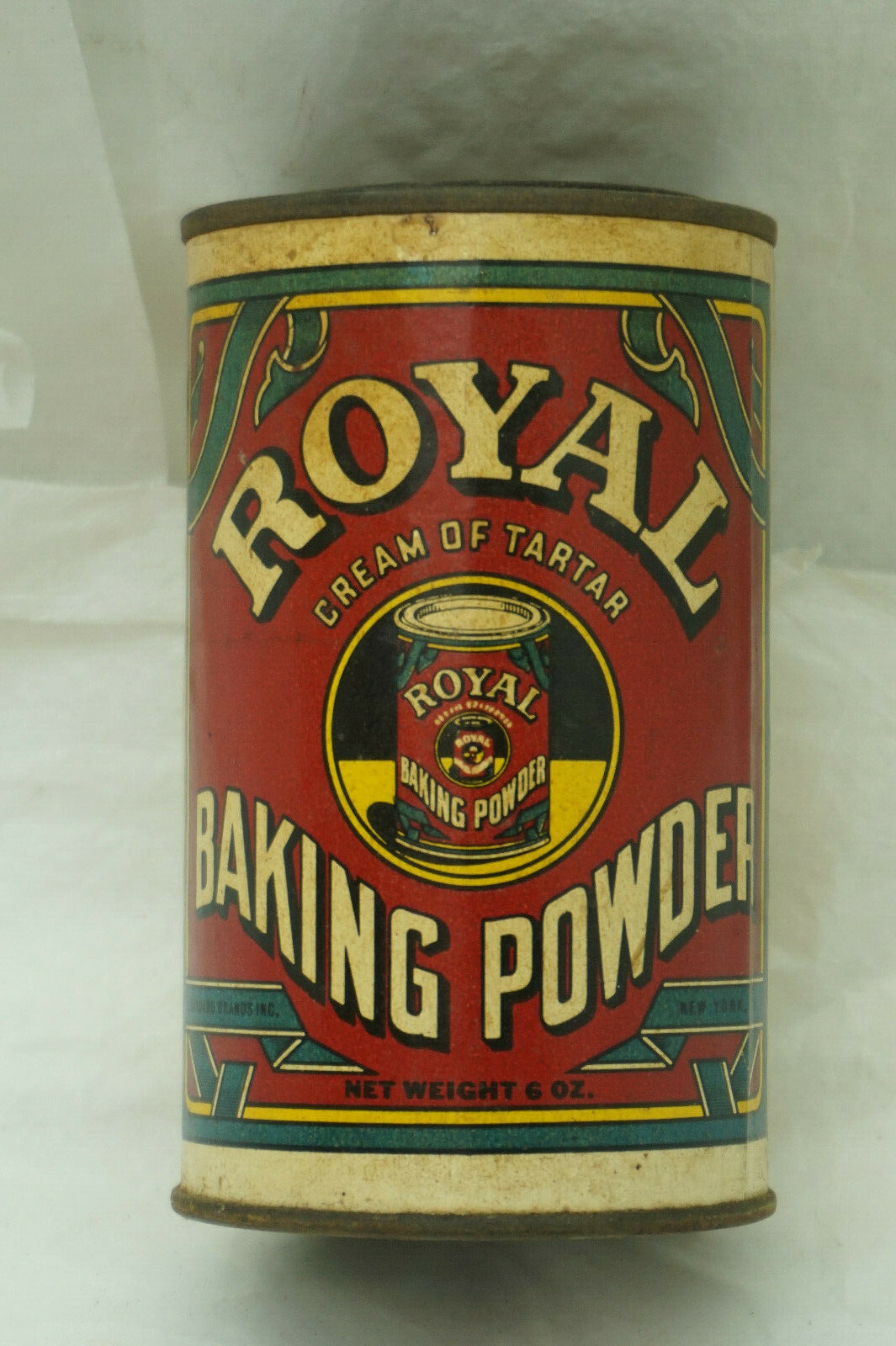 VINTAGE BAKING POWDER TIN ROYAL CREAM OF TARTAR ADVERTISING COUNTRY ...