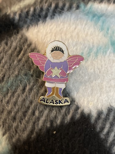 Alaska Eskimo Gold Tone Enamel Lapel Pin (CC) | eBay
