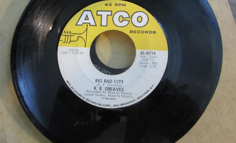 R.B. Greaves Take A Letter Maria / Big Bad City 45 RPM 7" Single JF2 ...