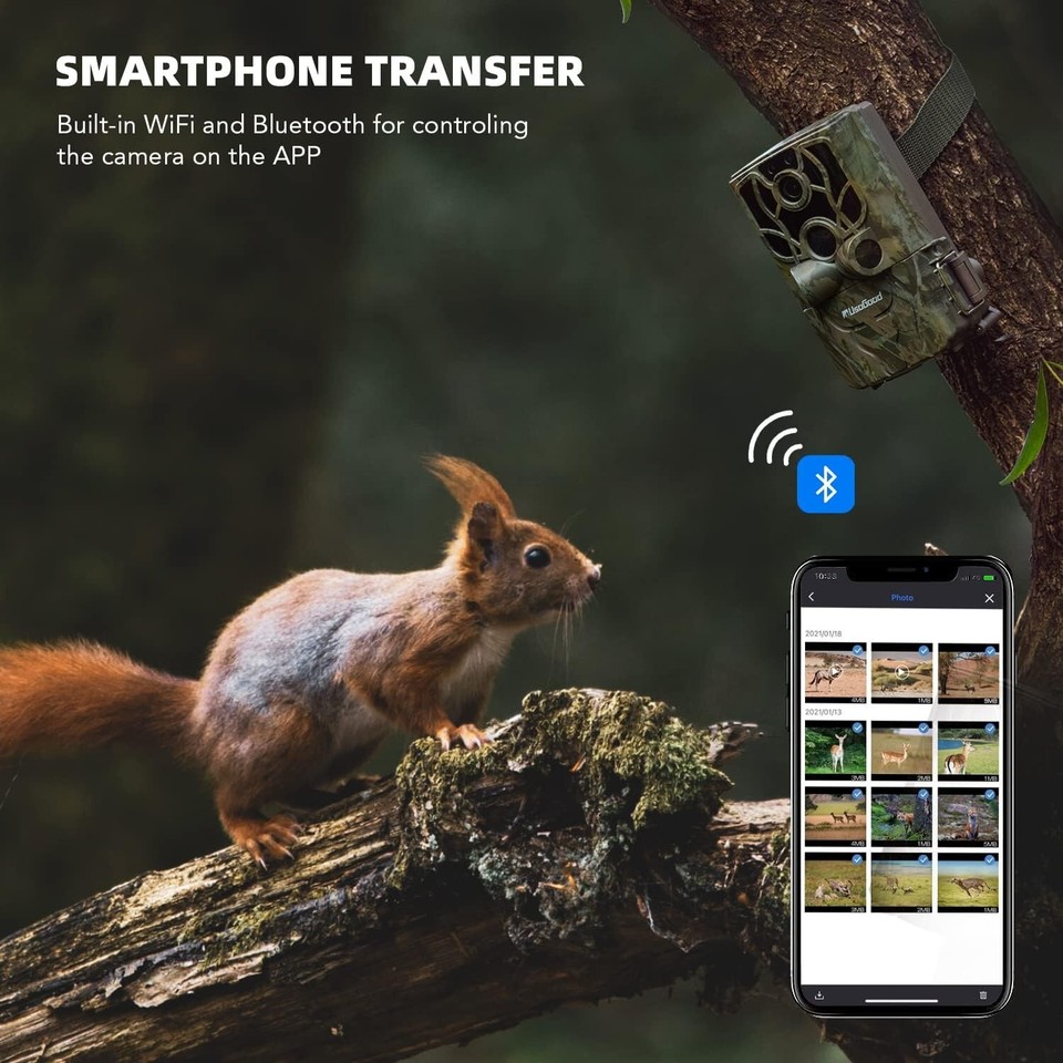 usogood 4K 30fps WiFi Wildlife Camera 48MP Game Camera with No Glow ...