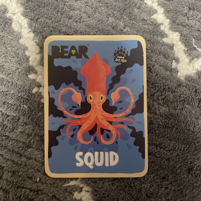 BEAR Fruit Snacks Collectible Animal Trading Cards - SQUID Card | eBay