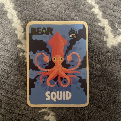 BEAR Fruit Snacks Collectible Animal Trading Cards - SQUID Card | eBay