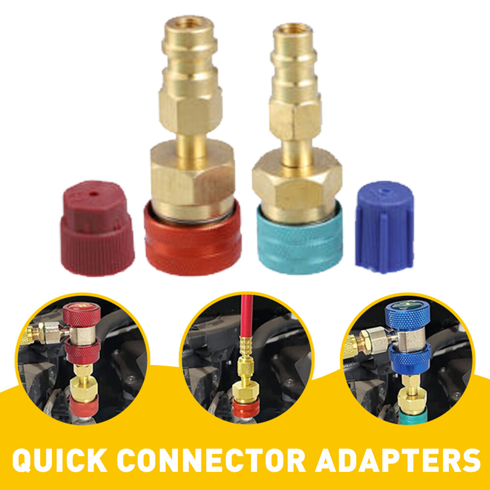 A/C R1234YF Quick Coupler Adapters Connector Manifold AC Gauge Set Auto ...
