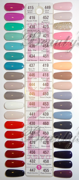 DND Daisy Color Chart Gel Polish Color Sample Chart Palette Display ...