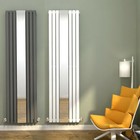 Designer Vertical Radiator Mirror Oval Column Panel White Anthracite ...