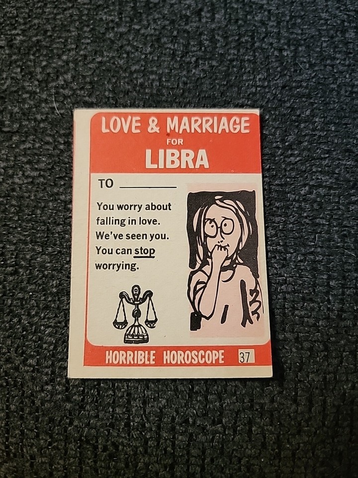 1972 Philadelphia Horrible Horoscope Libra - Become An Astronaut #37 ...