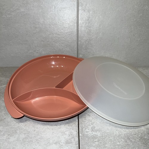 Tupperware 2604 Divided Dish Rose/Pink/Mauve Snack/Lunch Plate ...