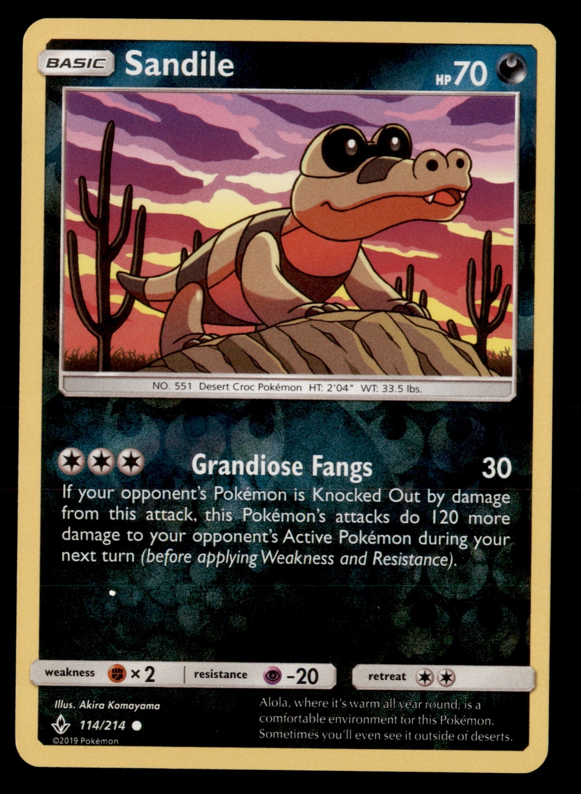 Pokemon Card Sandile Unbroken Bonds 114/214 NEAR MINT Reverse Holo ...